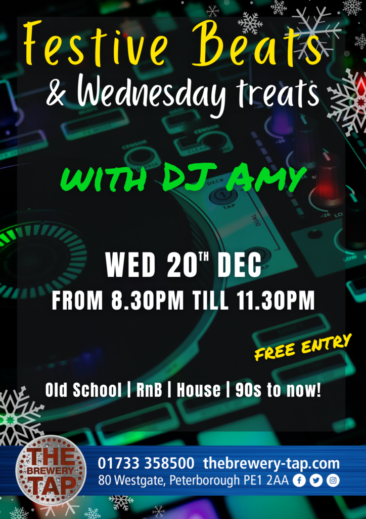 WED 20TH DEC FROM 8.30PM: "DJ AMY" - The Brewery Tap - Peterborough