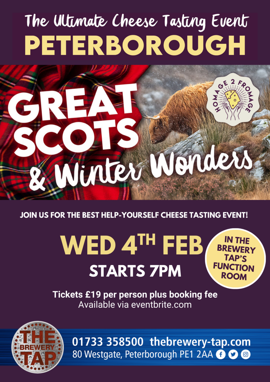 WED 4TH FEB FROM 7PM: "CHEESE TASTING EVENT ORGANISED BY HOMAGE2FROMAGE ...